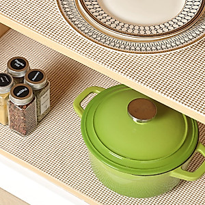 BAKHUK Grip Shelf Liner, Non-Adhesive 12 Inch x 25 Feet Cabinet Liner Durable Organization Liners for Kitchen Cabinets Drawers Cupboards Bathroom Storage Shelves (White)