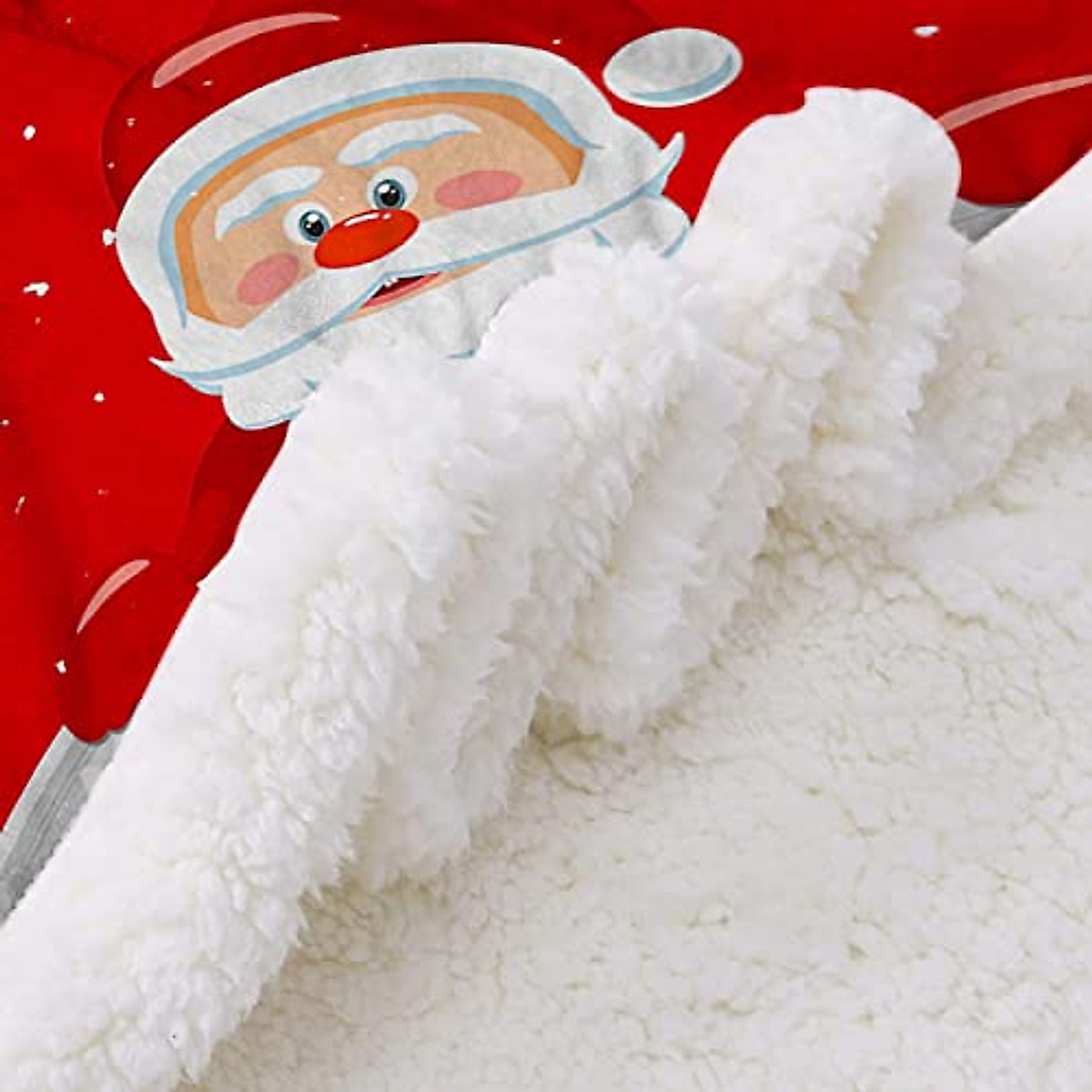 OHDS Christmas Blanket Fleece Sherpa Throw Blanket, Soft Cozy Warm Fuzzy Holiday Blanket, Plush Fluffy Christmas Throw Blanket for Couch Bed, 50" X 60"