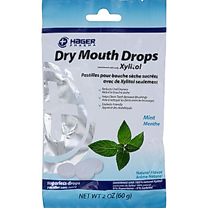 Hager Pharma Dry Mouth Drops - Mint - Gluten Free - 2 oz (Pack of 2)