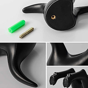 5Pcs Dog Tail Hooks,Wall Mounted Dog Butt Hook Door Hanger, Hat Coat Key Leash Towel Hanger, Key Holder for Wall Rustic Decor Dog Lovers Gifts