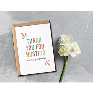 KPLDESIGNS Thank You For Hosting Greeting Card - Thanksgiving Card - Thank You Card - Hostess Greeting Card - Easter Card - Thanksgiving Host Card