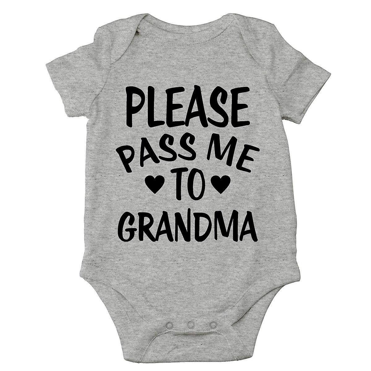 CBTwear Please Pass Me To Grandma Baby Bodysuit Funny Infant Outfit Cute Newborn Clothes Unisex Romper (Newborn, Heather Grey)