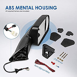 MOSTPLUS Towing Mirror Compatible for 1998-2002 Dodge Ram 1500 2500 3500 Power Heated Mirror w/Led Turn Light (Black)