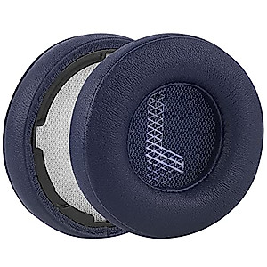Geekria QuickFit Protein Leather Replacement Ear Pads for JBL Live 400BT Headphones Earpads, Headset Ear Cushion Repair Parts (Blue)