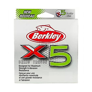 Berkley x5 Braid Superline, Crystal, 15-Pound Break Strength, 2188yd Fishing Line, Suitable for Freshwater and Saltwater Environments