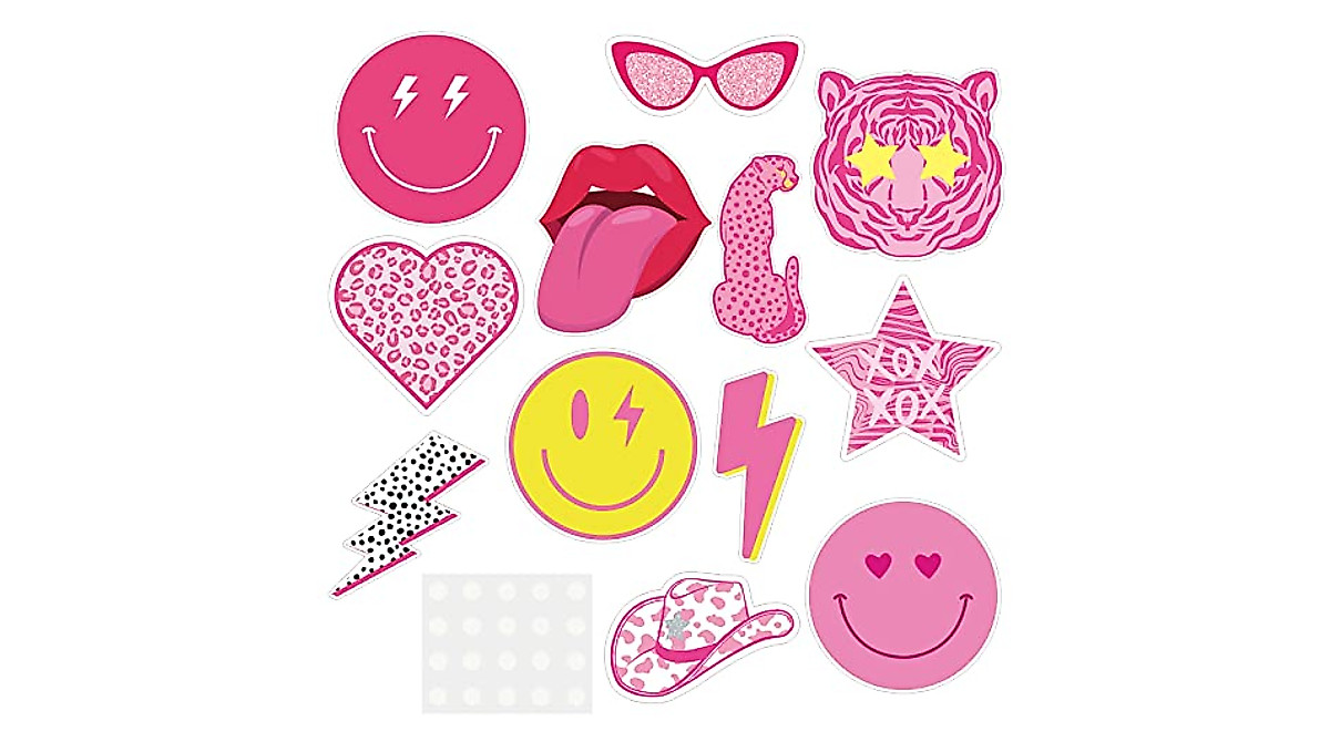 Pink Preppy Party Decor - 24 Vibrant Cutouts for Events & Classroom