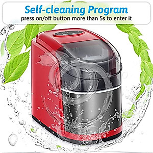 Antarctic Star Ice Maker Machine Countertop,Portable Automatic 9 Ice Cubes Ready in 8 Minutes,Makes 26 lbs of Ice per 24 Hours,Self-Clean,See-Through Lid for Home/Bar/Party (Stainless Steel)