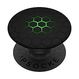 Cell Phone Button Pop Out Holder Plain Matte Black and Green PopSockets PopGrip: Swappable Grip for Phones & Tablets