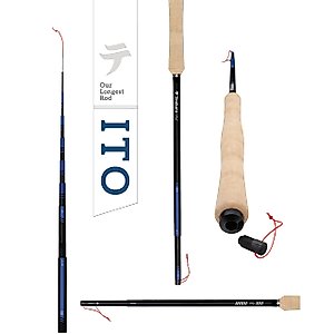 Tenkara USA Fly Fishing ITO™ Rod, for Large Fish & Wider Streams - Longest Rod - Carbon Fiber, Lightweight, Telescopic, Adjustable, 2 Multi-Lengths (13' / 14'7")
