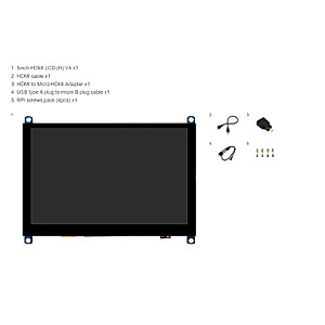 Waveshare 5 Inch HDMI LCD Screen 800x480 TFT Capacitive Touch Screen Display Monitor for Raspberry Pi 4B/3B+/A+/B/2B/B+/A+/Zero W Compatible with Windows 10/8.1/8/7