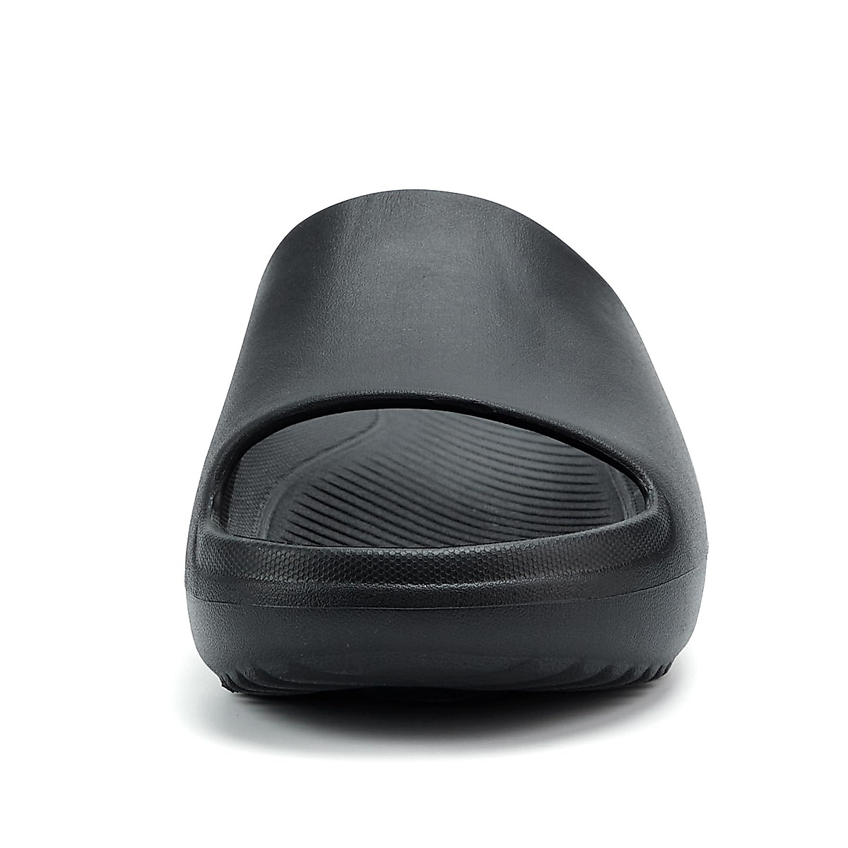 ANLUKE Pillow Slippers for Women and Men Comfortable Cloud Slides for Indoor and Outdoor Home Cushioned Thick Sole Soft Rebound Black 38/39