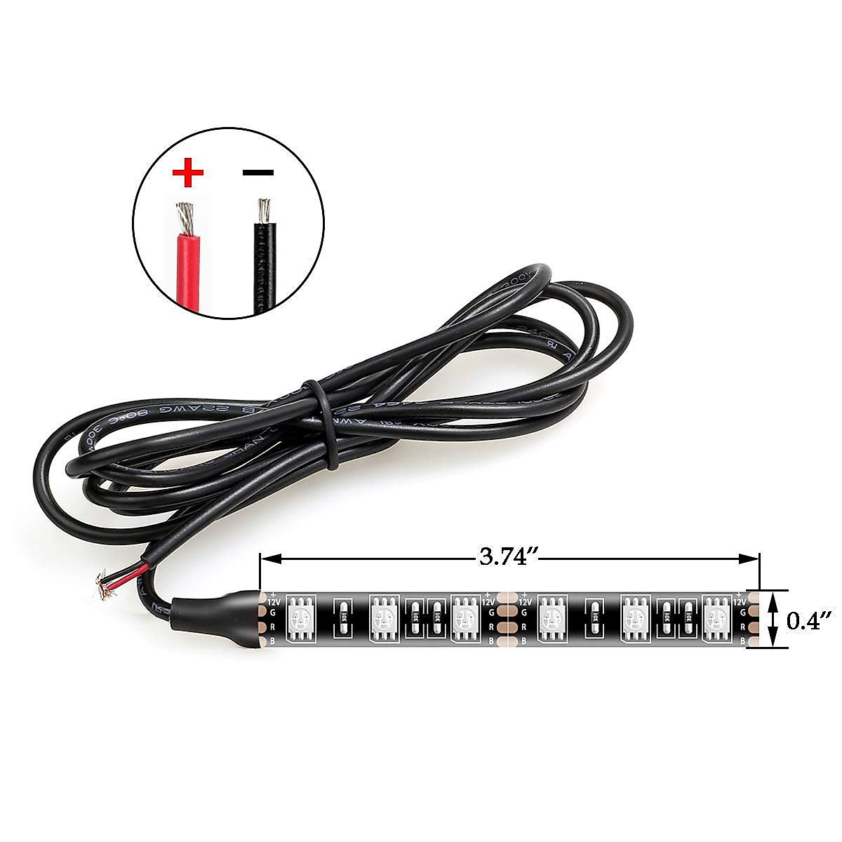 Partsam 4'' Amber Flexible Motorcycle LED Turn Signal Tail Third Brake Lights Bar Strip, IP68 Waterproof Universal Motorcycle LED Tail Brake Running Light Bar for Motorcycle Trailer ATV, 2Pack