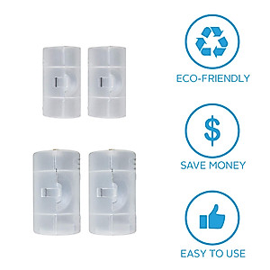 Popular Mechanics Battery Converters - Aa To C & D Size Battery Converter Case - 4 Pack Battery Adapters - Turns Disposable Or Rechargeable Aa Batteries Into C & D