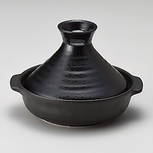 Ibushi Tenmoku Tajin Pot (Small) [5.8 x 6.8 x 4.6 inches (14.8 x 17.2 x 11.8 cm), 15.2 oz (435 g), Tajin Pot, Direct Fire, Restaurant, Ryokan, Japanese Tableware, Stylish, Tableware, Commercial Use