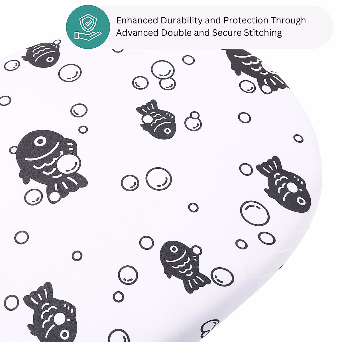 TansyPanda Bassinet Sheets for Baby Delight Snuggle Nest, Chicco LullaGo, Snoo Smart, Fisher Price, 4PC, 30 x 18 Inch, Ultra Soft, Breathable, Snug Fit, Unisex Boys Girls, Gray White (Ocean Fish)