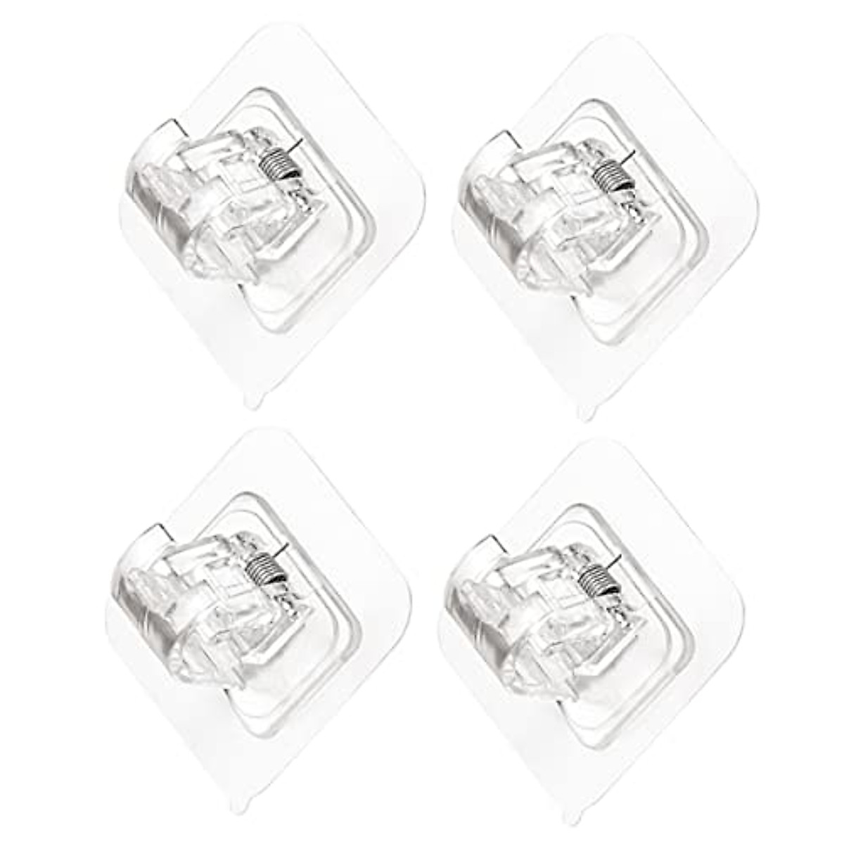 FBITE Curtain Tiebacks,Curtain 1Hanging Rod Clamp Shower Rod Hooks Shower Rod Holder Plastic Standbar Hook Curtain Rod Clip Curtain Rod Fixing Clip/Transparent Color/6 * 5 * 4.5Cm