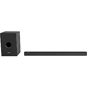 Hisense HS219 2.1ch Sound Bar with Wireless Subwoofer, 320W, Powered by Dolby Audio, One Remote Control, Roku TV Ready, Bluetooth, HDMI ARC/Optical/AUX/USB, 3 EQ Modes