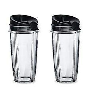 Blend Pro 24 oz Cups with Sip & Seal Lids Replacement Compatible with Nutri Ninja 24 oz Cups for Blender Auto IQ Bl450, BL456, BL480, BL482 Part 483KKU486 (2-Pack)