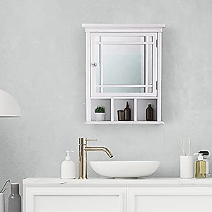Elegant Home Fashions Madison Detachable Bathroom Cabinet, One Size, White & Neal Bathroom Cabinet, One Size, White