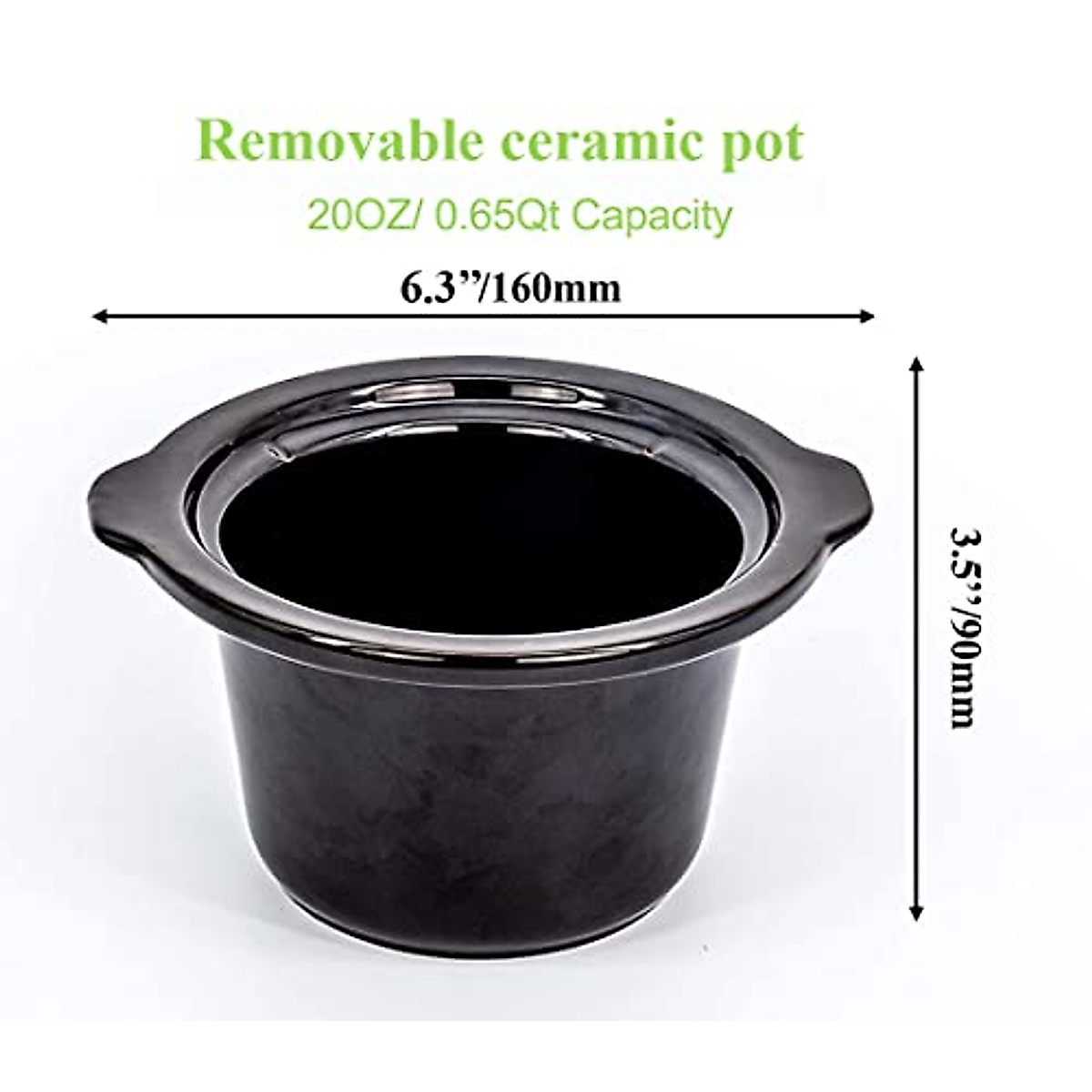 Qvin 0.65 qt mini slow cooker warmer with 10pcs slow cooker lines for 0.5Qt-0.75qt pots