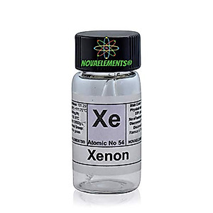 Xenon Element 54 Xe, 99.9% Pure Sample in Mini ampoule and Labeled Glass ampoule