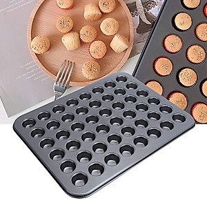 GOTOTOP Cupcake Pan, 48‑Cup Nonstick Mini Round Cupcake Pan Tray Baking Mould Bakeware Cooking Accessory, 48 Cups Muffin and Cupcake Pan, Grey