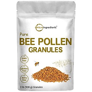 Micro Ingredients Pure Bee Pollen Granules, 2lbs | Fresh Harvest, Natural Superfood, Raw Sweet Flavor | Rich in B Vitamins, Minerals, Protein, & Antioxidants | Keto, Non-GMO