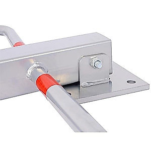 AMZOSS Parking Blockers, Parking Space Lock Folding Parking Barrier with Lock, Heavy Steel Parking Obstacle Pile with Warning Stripes, Parking Piles, Driveway Parking Interceptor Bollard