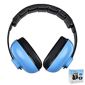 Solar-Power Baby Noise Cancelling Headphones, Ear Protection Earmuffs Noise Reduction for 0-3 Years Kids/Toddlers/Infant, for Babies Sleeping, Airplane, Concerts, Movie, Theater, Firework (Blue)