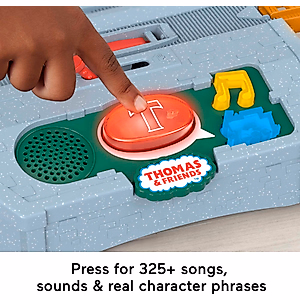 ​Thomas & Friends Motorized Toy Train Set, Talking Cranky Delivery with Track, Sounds & Phrases for Pretend Play Preschool Kids Ages 3+ Years