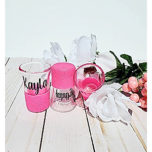 Birthday Shot Glass, Glitter base shot glass, Happy Birthday glass, Party Shot glass, Novelty Shot Glasses