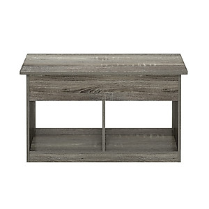 Furinno Jensen Living Room Lift Top Coffee Table with Hidden Compartment, French Oak Grey
