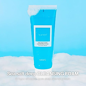 NEER°G Sea Salt Deep Cleansing Foam 4 Fl Oz (120ml) Guérande Sea Salt pH5.5 Mild Facial Cleanser, Moisturizing Face Wash for Normal to Sensitive Skin