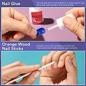 Press On Nails Medium Length, HNYYZL Coffin Matte Fake Nails Full Cover, 10 Solid Colors Short Ballerina Press On Nails, 10 Packs Acyclic False Nails Tips Set with Nail Glue, Nail File for Nail Art