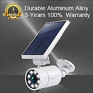 Solar Motion Sensor Lights Outdoor 9-Watt(110W Equ.) 1400-Lumen Aluminum Solar Motion Spotlights Flood Security for Outside Garden Driveway Garage Home, 2-Year 100% FREE Warranty Guarantee(White)