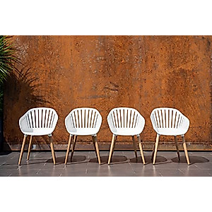 Brampton Chiavari Outdoor Chairs Set of 4 Legs | Perfect for Patio, 4-Piece, Light Teak Finish