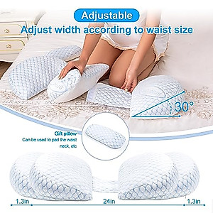 Clasymoon Pregnancy Pillow, Maternity Pillow,Pregnancy Pillows for Sleeping with Removable Jersey Cover, Pregnancy Body Pillow for Back Pain and Pregnant Legs, HIPS, Belly Support(Blue White)