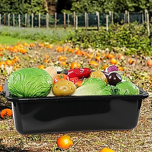 Uumitty Black Commercial Bus Tubs, 32 L Plastic Bus Box/Wash Basin, 4 Packs