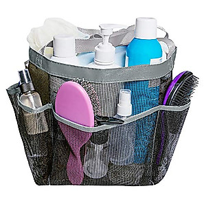 Attmu 2 Pack Portable Mesh Shower Caddy Dorm with 8 Mesh Storage Pockets, Quick Dry Waterproof Shower Tote Bag Oxford