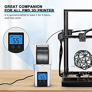 SUNLU Filament Dryer Box for 3D Printer Filament, S1 Plus Upgrade Fan, Keep Filament Dry During 3D Printing, Filament Holder, Keep 3D Filament No More Brittle/String/Poor Adhesion, White