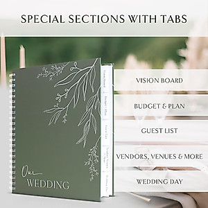Beautiful Minimalistic Wedding Planner Book and Organizer - Enhance Excitement and Makes Your Countdown Planning Easy - Unique Engagement Gift for Newly Engaged Couples, Future Brides and Grooms