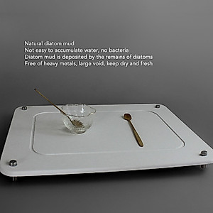 Jeanoko Drying Mat, Fast Drying Sink Tray Anti Slip Water Absorption Diatomaceous Earth Sink Caddy Organizer Sponge Holder Stand for Bathroom Kitchen (White) Tableware