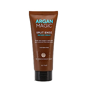 Argan Magic Split Endz Cream - Instantly Binds Frayed and Separated Ends While Preventing Future Breakage | Controls Frizz | Made in USA, Paraben Free, Cruelty Free (6 oz)