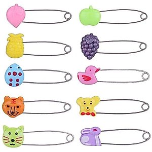 U-M 4pcs Plastic Nappy Pins Infant Kids Cloth Head Pins Practical Locking les Baby Shower Diaper Decor Clips Fashion Design