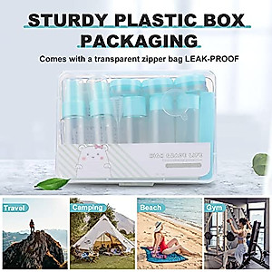NUTAKI Tsa Approved Travel Toiletry Bottles Containers Kit (LEAKPROOF BPA FREE) Travel Accessories - 12 Pieces/Clear Case