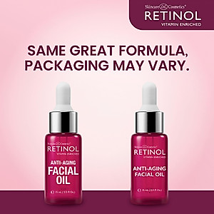 Retinol Anti-Aging Facial Oil – Instantly Adds A Glow To Your Face For A Younger Look – Radiance Booster With Nine Essential Oils Restores Hydration & Nourishment To Your Skin Night & Day