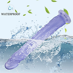 13 Inch Jelly Crystal Dildo, Realistic Huge Flexible Dildos with Powerful Suction Cup Base Large Soft Thick Anal Dildo Adult Sex Toy for Women - Blue