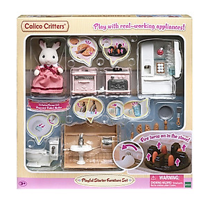 Calico Critters Playful Starter Furniture Set - Toy Dollhouse Furniture and Accessories Set with Collectible Figure Included