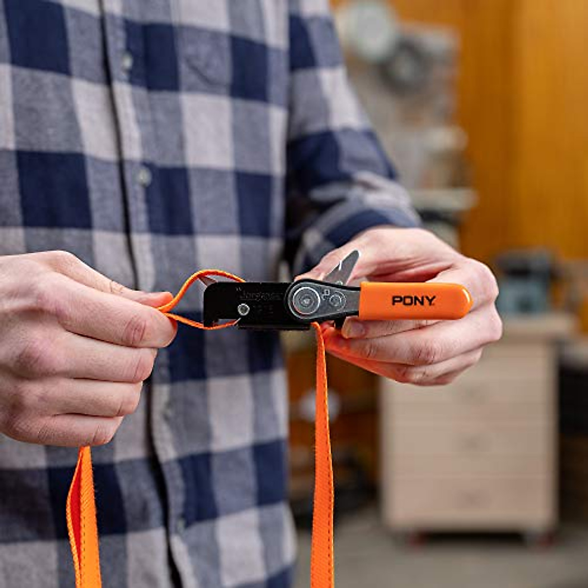 Pony Jorgensen 1215 Adjustable Band Clamp for Woodworking and Framing, 15-Foot Strap, Self-locking Ratcheting Handle