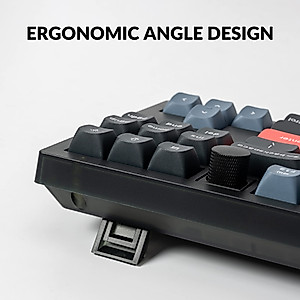 Keychron V3 Wired Custom Mechanical Keyboard Knob Version, TKL QMK/VIA Programmable Macro with Hot-swappable Keychron K Pro Red Switch Compatible with Mac Windows Linux (Frosted Black-Translucent)